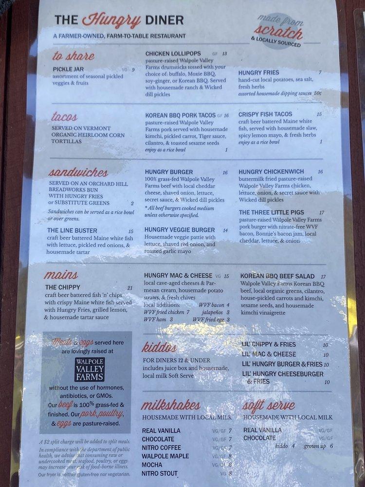 Menu at The Hungry Diner pub & bar, Walpole