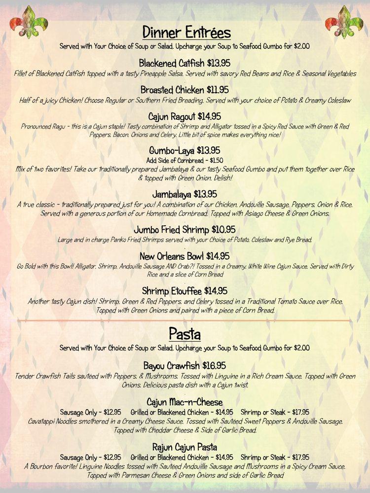 Menu at Bourbon Street Pub and Grill, Sheboygan
