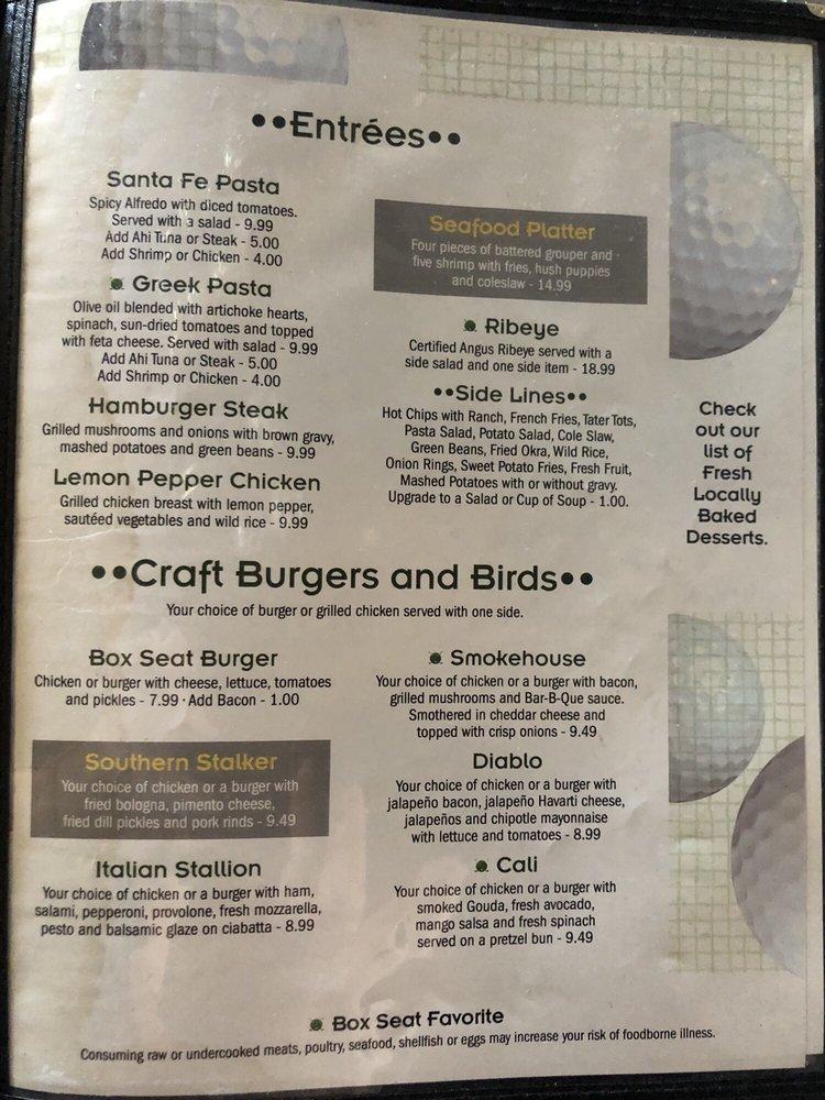 Menu at Box Seat pub & bar, Greensboro, High Point Rd # E