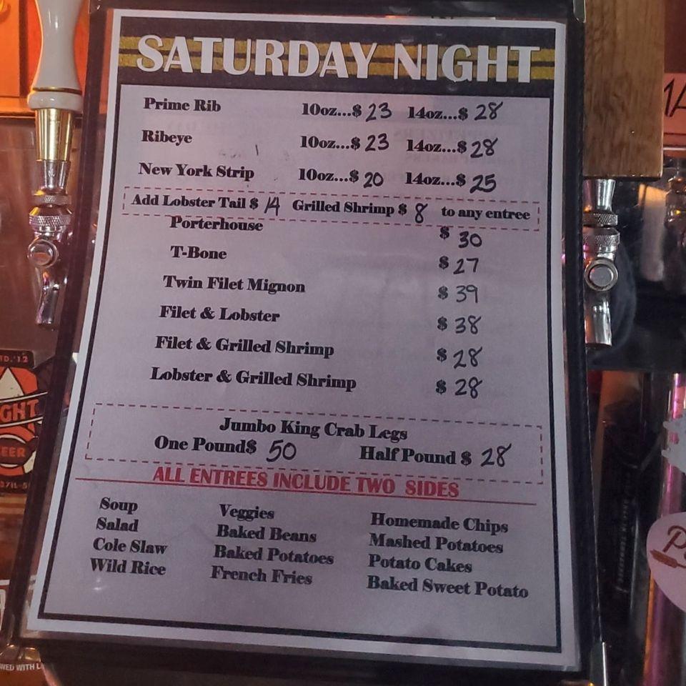 Menu at Cruisin Gilbert’s pub & bar, Gilberts