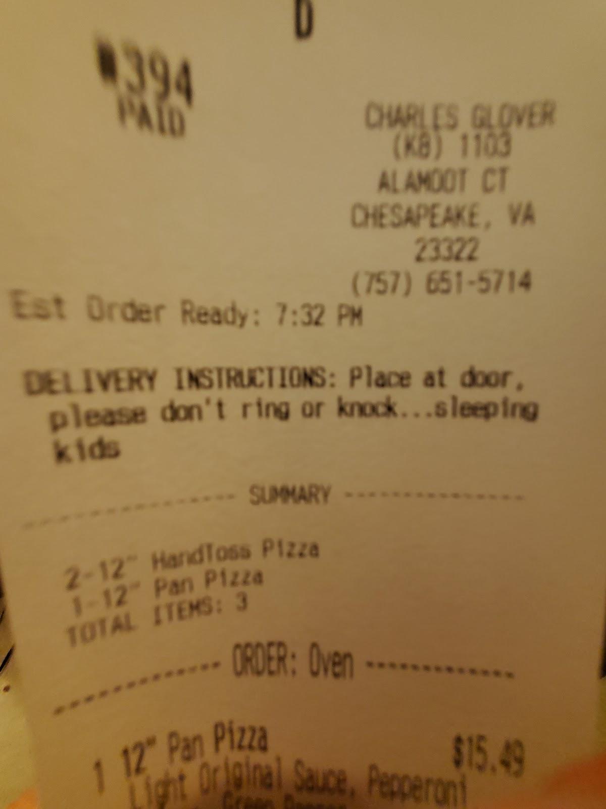 Menu at Domino's Pizza pizzeria, Chesapeake, Cedar Rd Ste 101