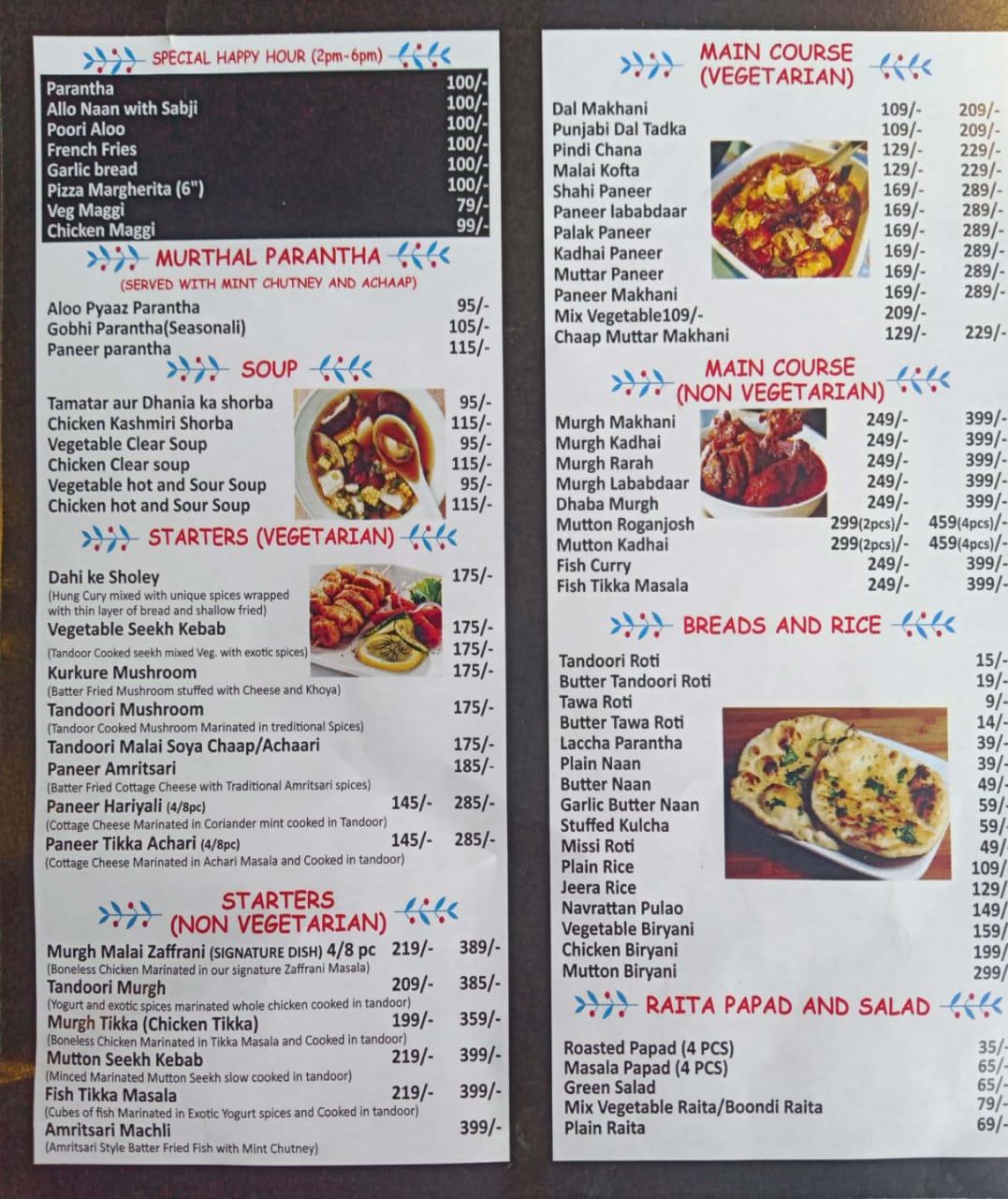 Menu at Mannat Restuarant, Gurugram