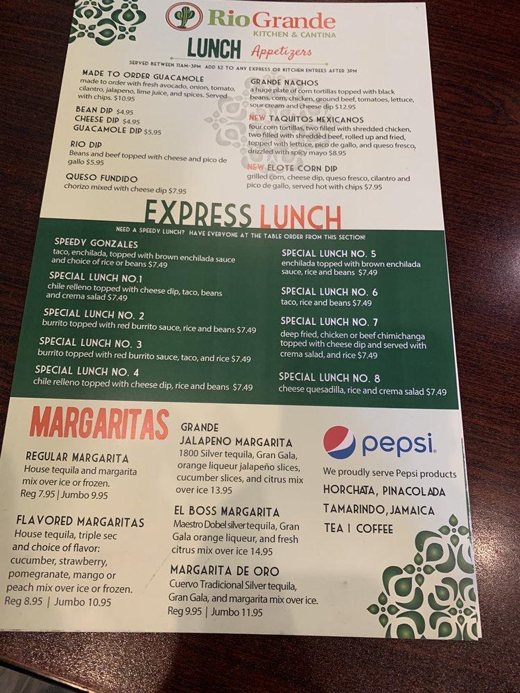 Menu at Rio Grande Kitchen & Cantina - New Garden Location restaurant ...