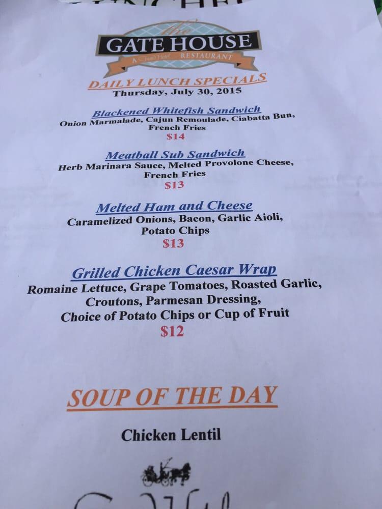 Menu at The Gate House pub & bar, Mackinac Island