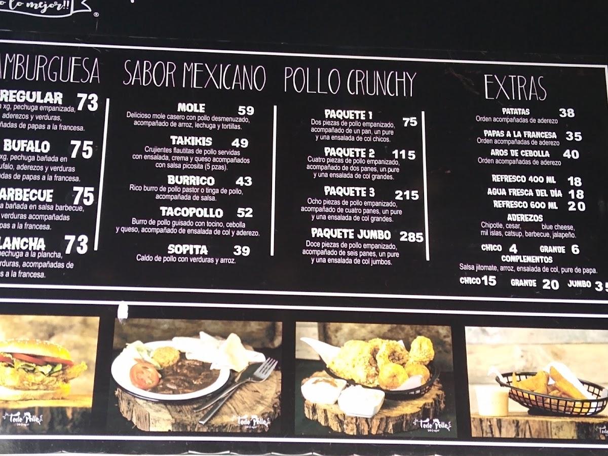 Carta del restaurante Todo Pollo, Aguascalientes, Av Independencia #1820