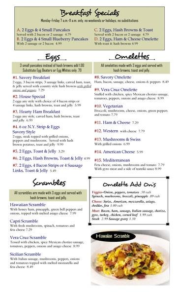 Menu at Savory Grill restaurant, Utica
