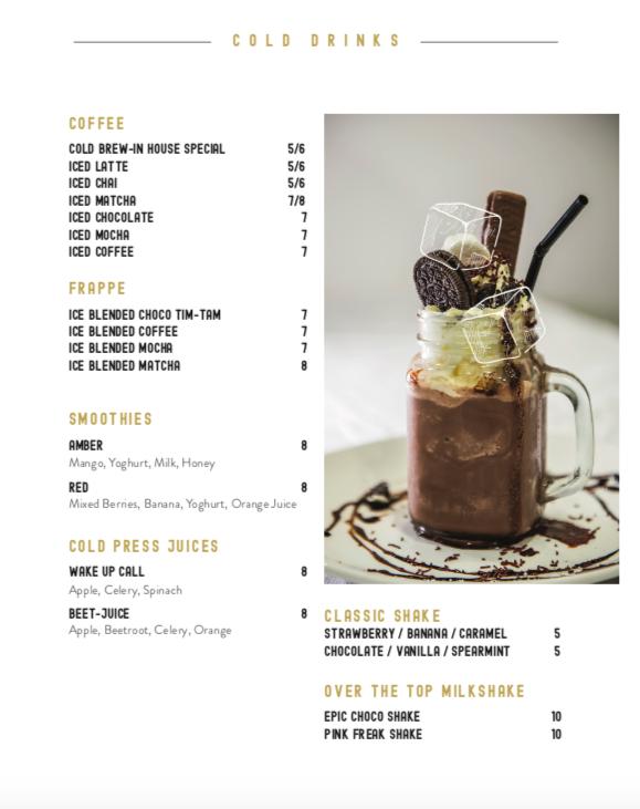 Menu at Senso & Co cafe, Midland