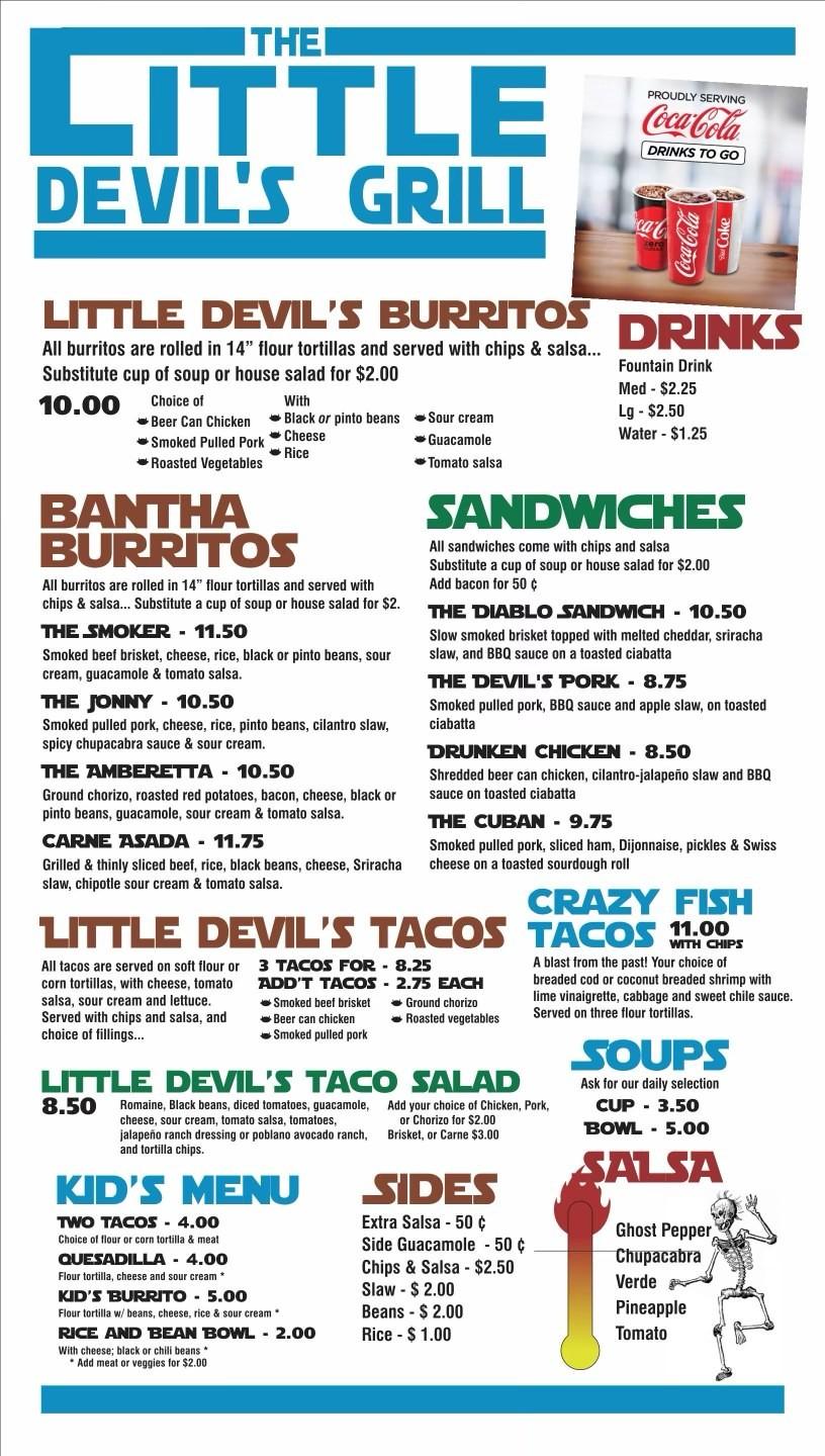 Menu at Little Devil's Grill restaurant, Sequim