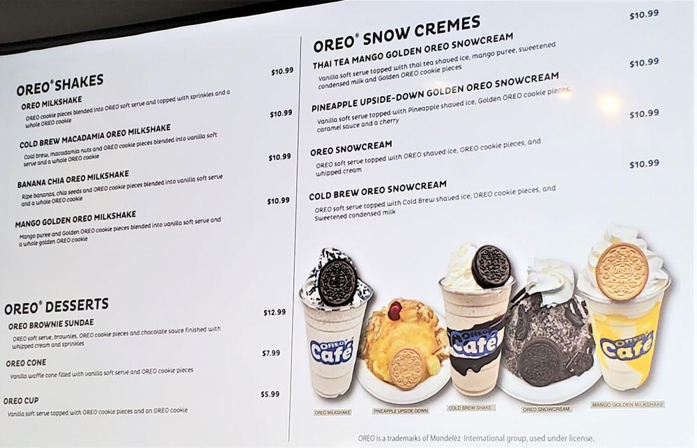 Menu at Oreo Cafe, Honolulu