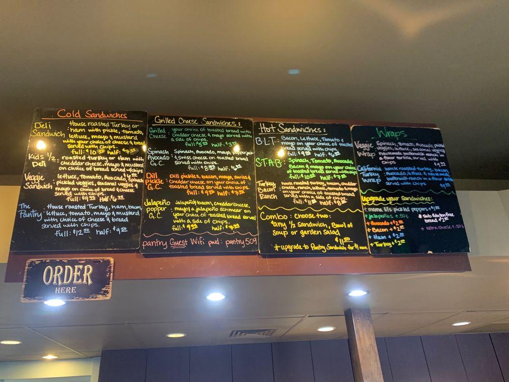 Menu at Parsley's Pantry cafe, Leavenworth