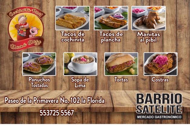 Menu at Cochinita pibil mamá mago barrio satélite, Naucalpan