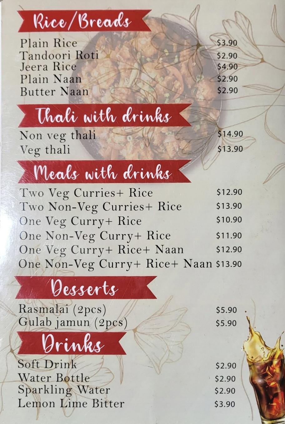 Menu at Jammu Flavours, Clyde