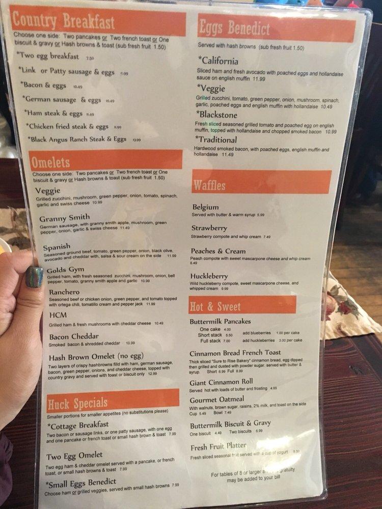 Menu at The Wild Huckleberry restaurant, Wenatchee
