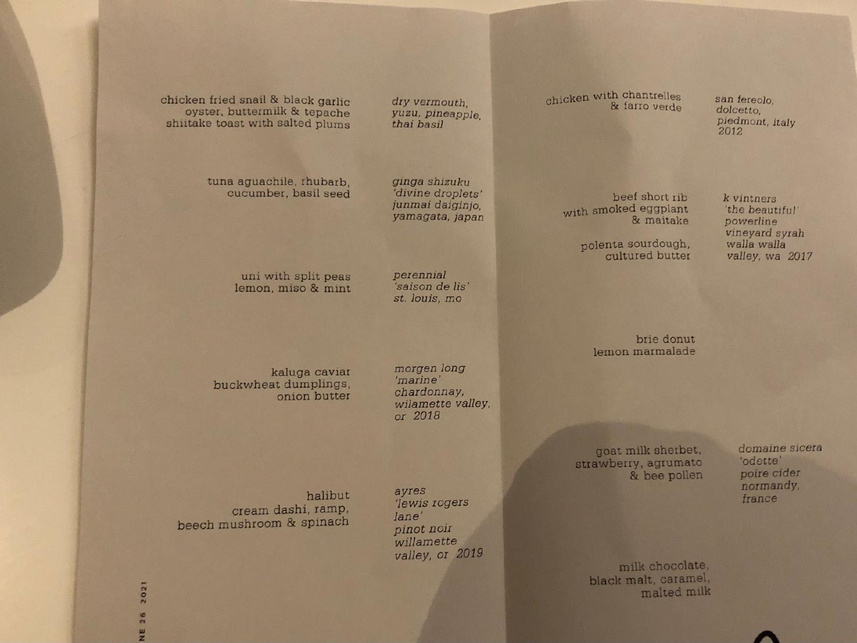 Menu at Corvino Supper Club & Tasting Room, Kansas City