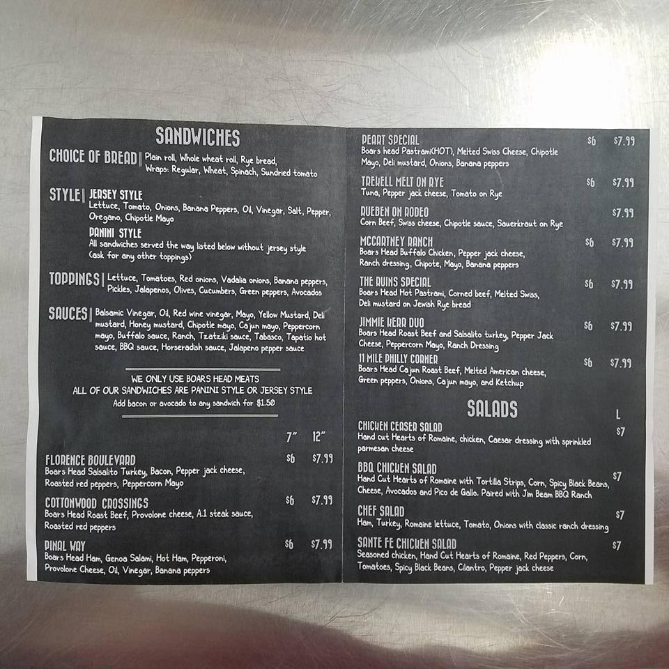 Carta del pub y bar Liquor Factory, Casa Grande