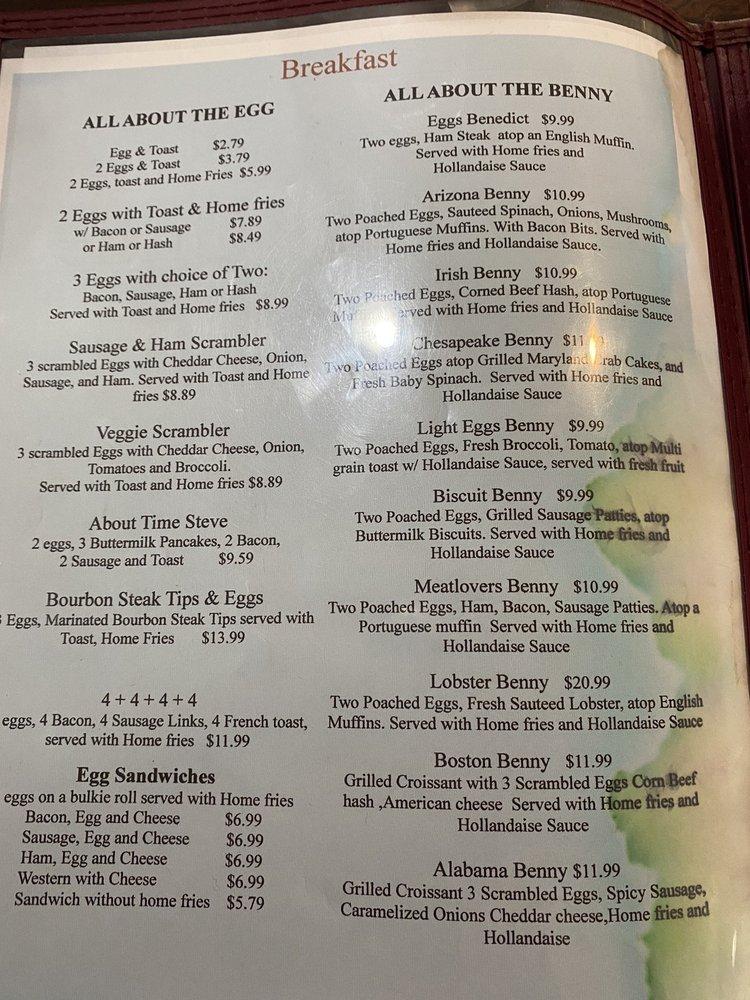 Menu at Old Village Grille restaurant, Sturbridge