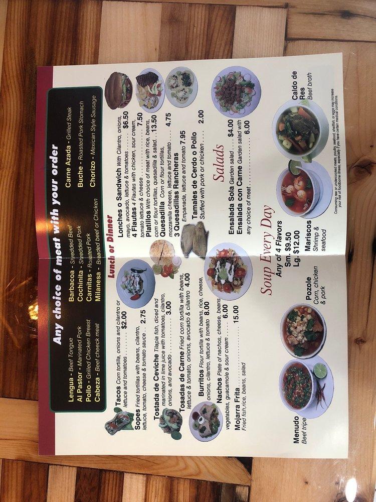 Menu at Taco Mi Nacho Southington restaurant, Southington