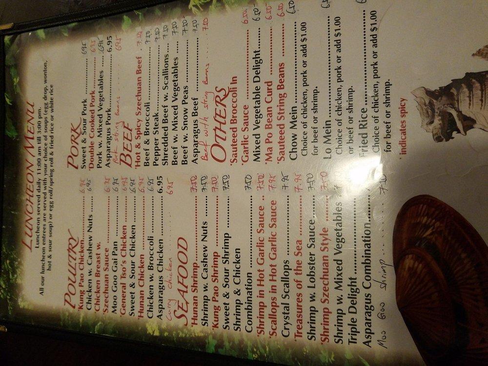 Menu at Chen's Chinese Restaurant, Mechanicsville