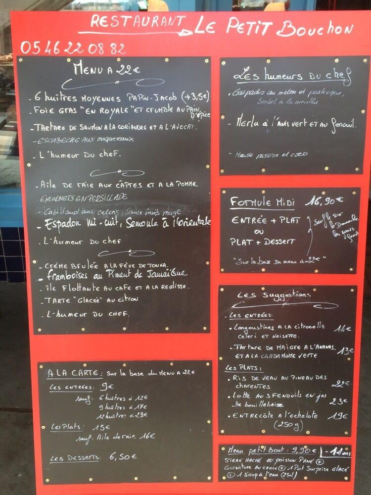 Menu au Le Petit Bouchon Royan restaurant, Royan