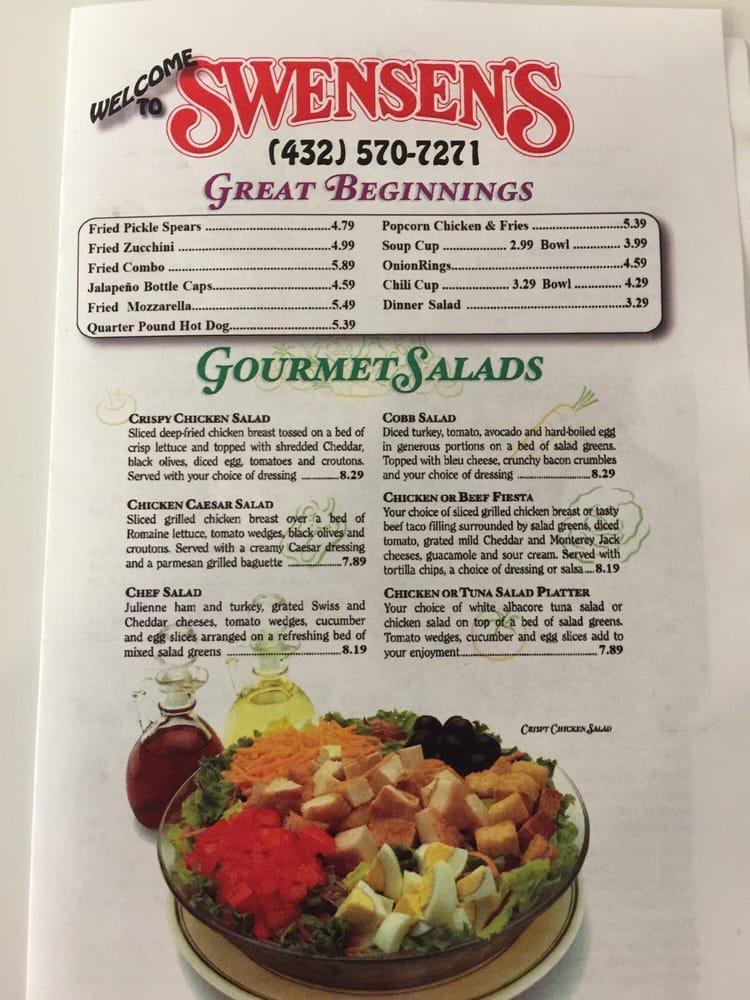Menu at Red Plate Diner restaurant, Midland