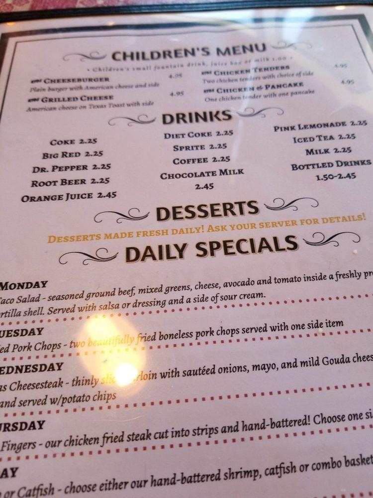 Menu at Brown House Cafe, Woodway, Jordan Ln