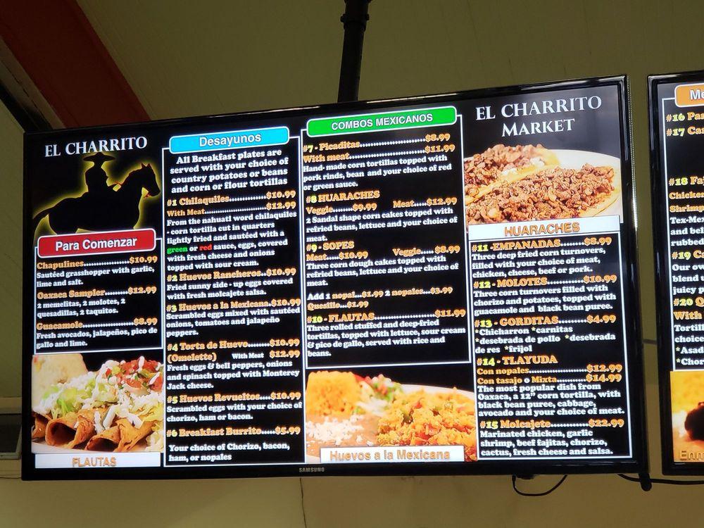 Carta del restaurante El Charrito Market, Gilroy