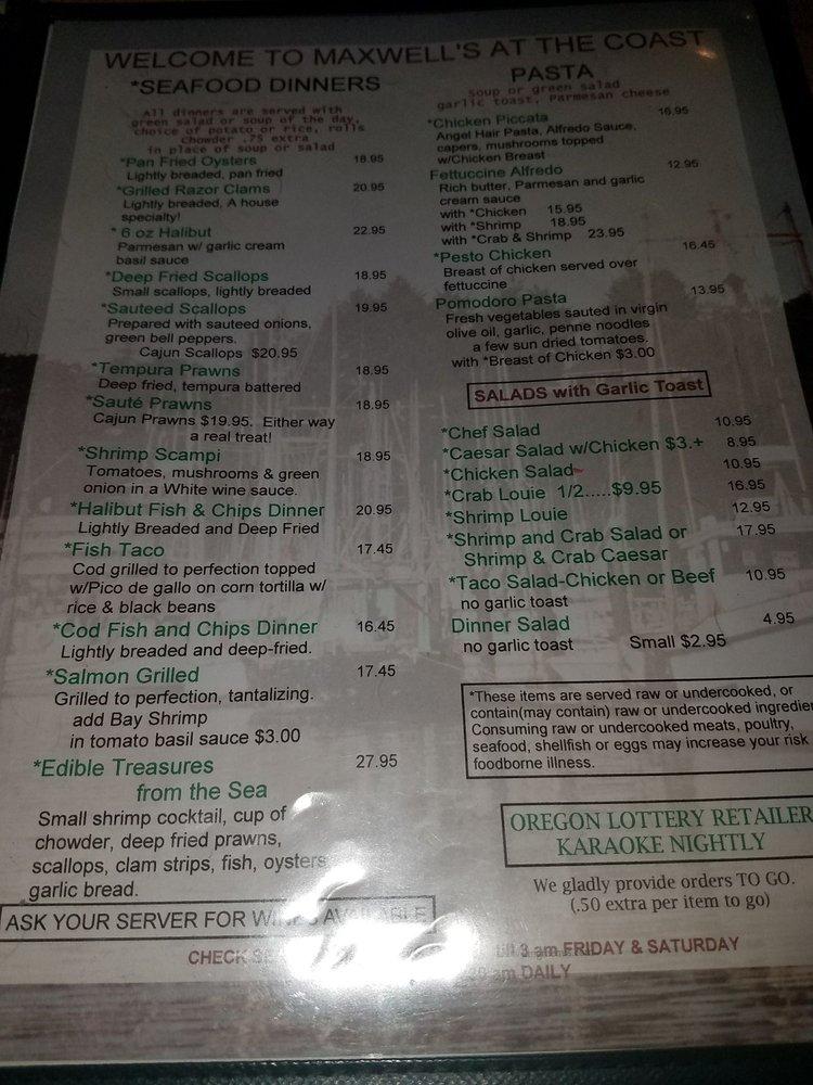Menu at Maxwell’s Restaurant & Lounge closed 3 1 23 now Zellers Bar and ...