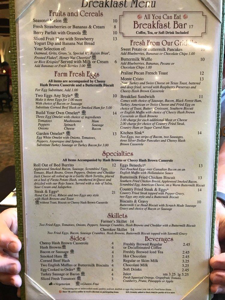 Menu at Selu Garden Café cafe, Cherokee