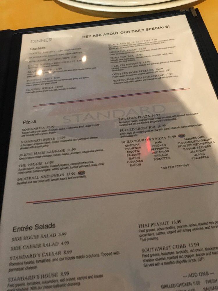 Menu at The Standard Restaurant Downtown, Fort Myers