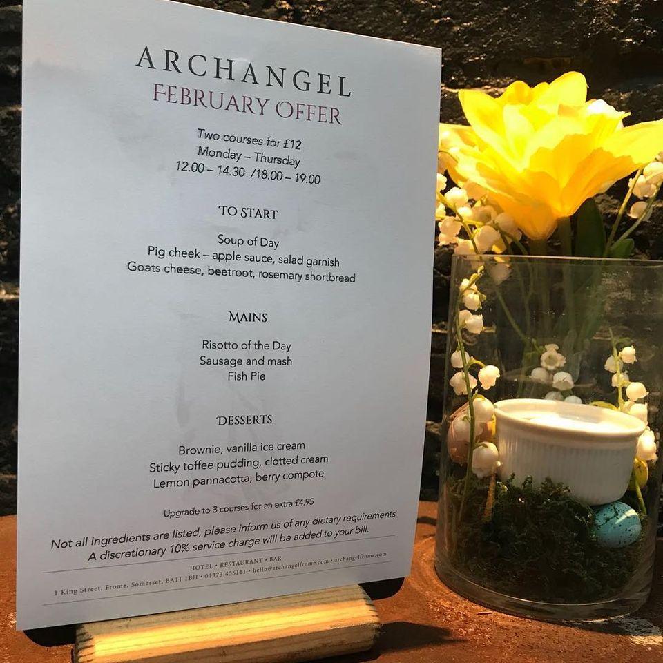 Menu at Archangel pub & bar, Frome