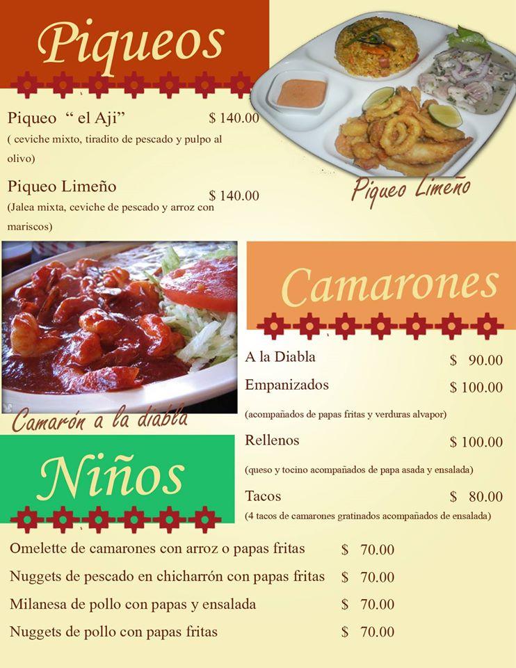 Menu at El Ají -Restaurante Peruano Monterrey, Monterrey