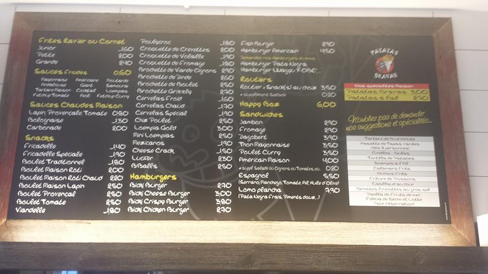 Menu at Patatas Bravas, Vise