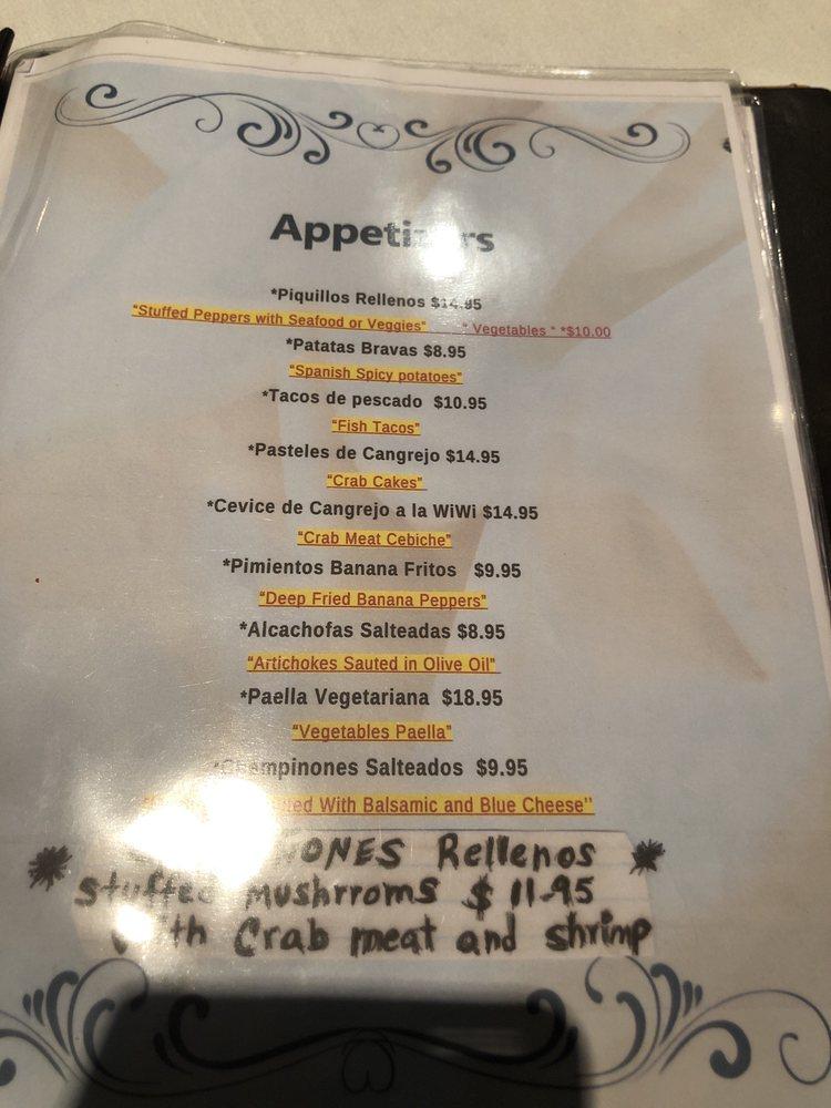 Menu at Ibiza Mediterranean Restaurant, Avon Lake