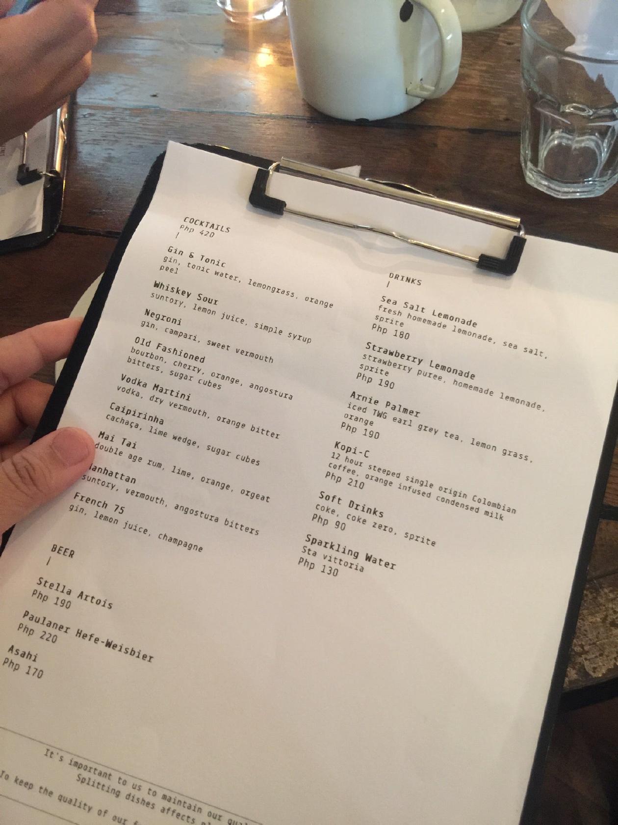 Menu at Your Local restaurant, Makati