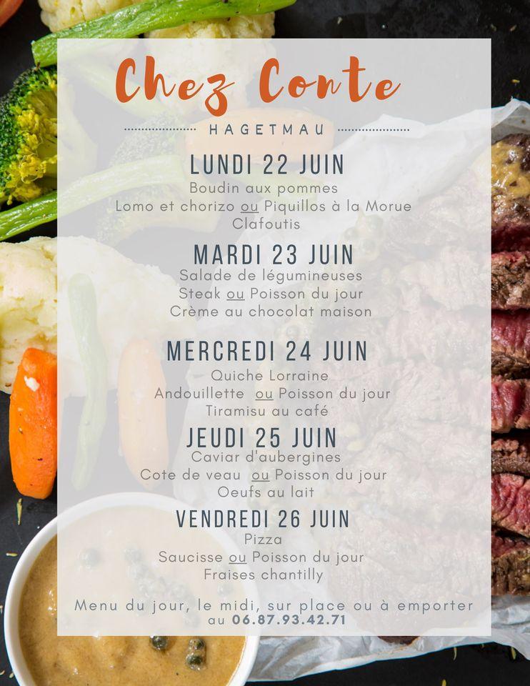 Menu at Auberge du Conte pub & bar, Hagetmau