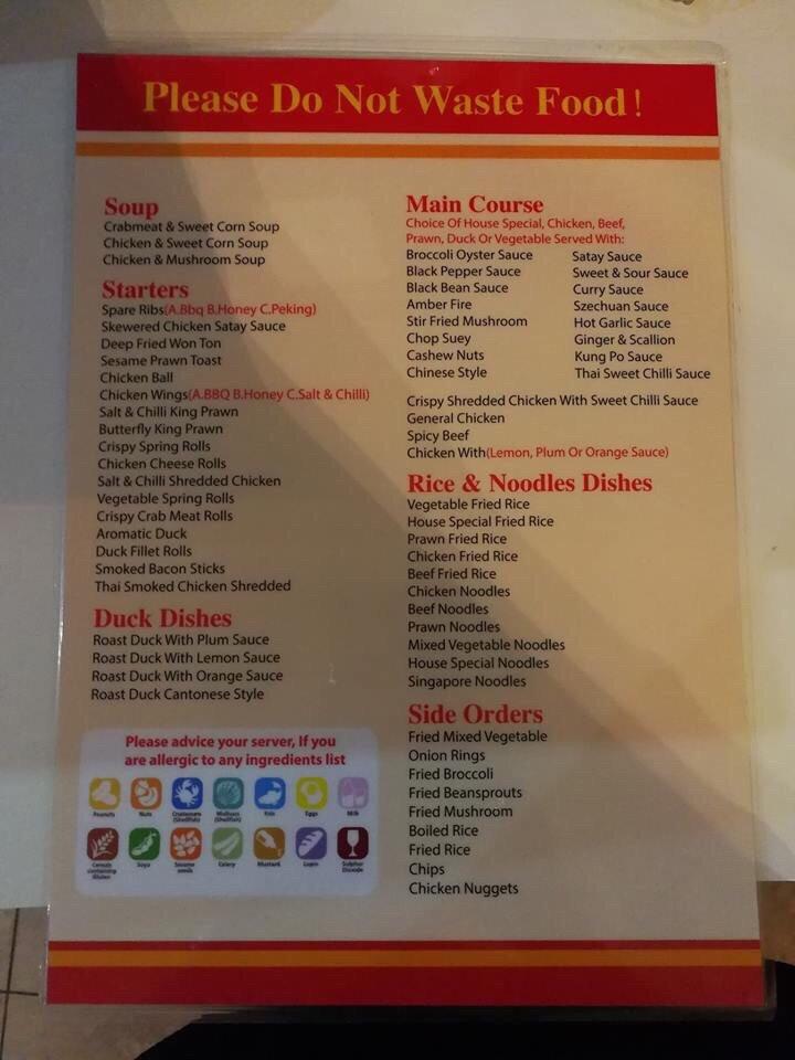 Menu at Royal Court Chinese Restaurant, Ennis, Limerick Rd