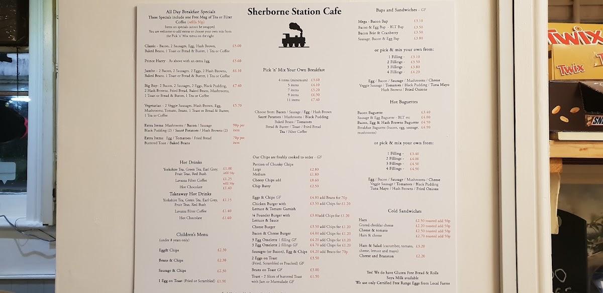 Menu at The Station Cafe, Sherborne