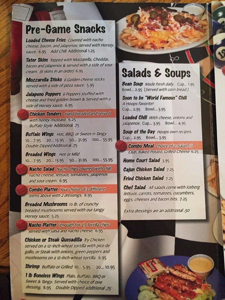 Menu at Hoops Grill & Sports Bar, Louisville, Strawberry Ln