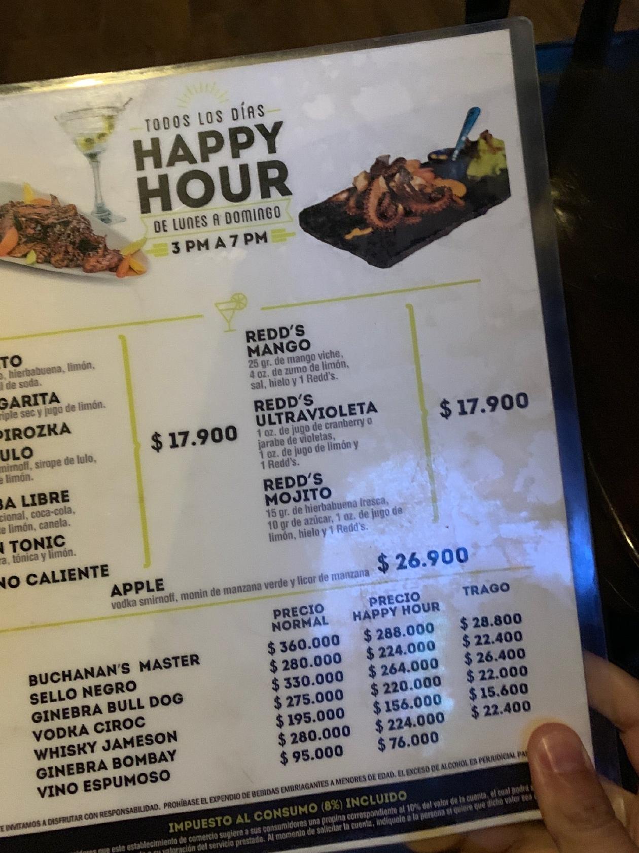 Menu at La Cervecería pub & bar, Bogotá, Cra. 12a ##83-37