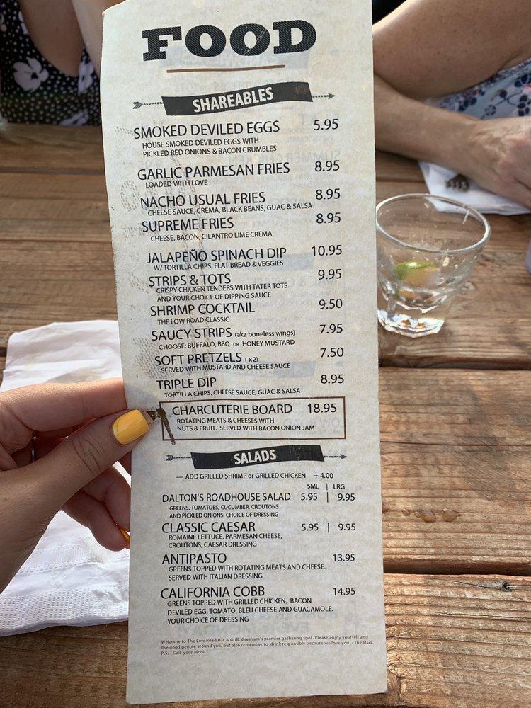 Menu at The Low Road pub & bar, Gresham