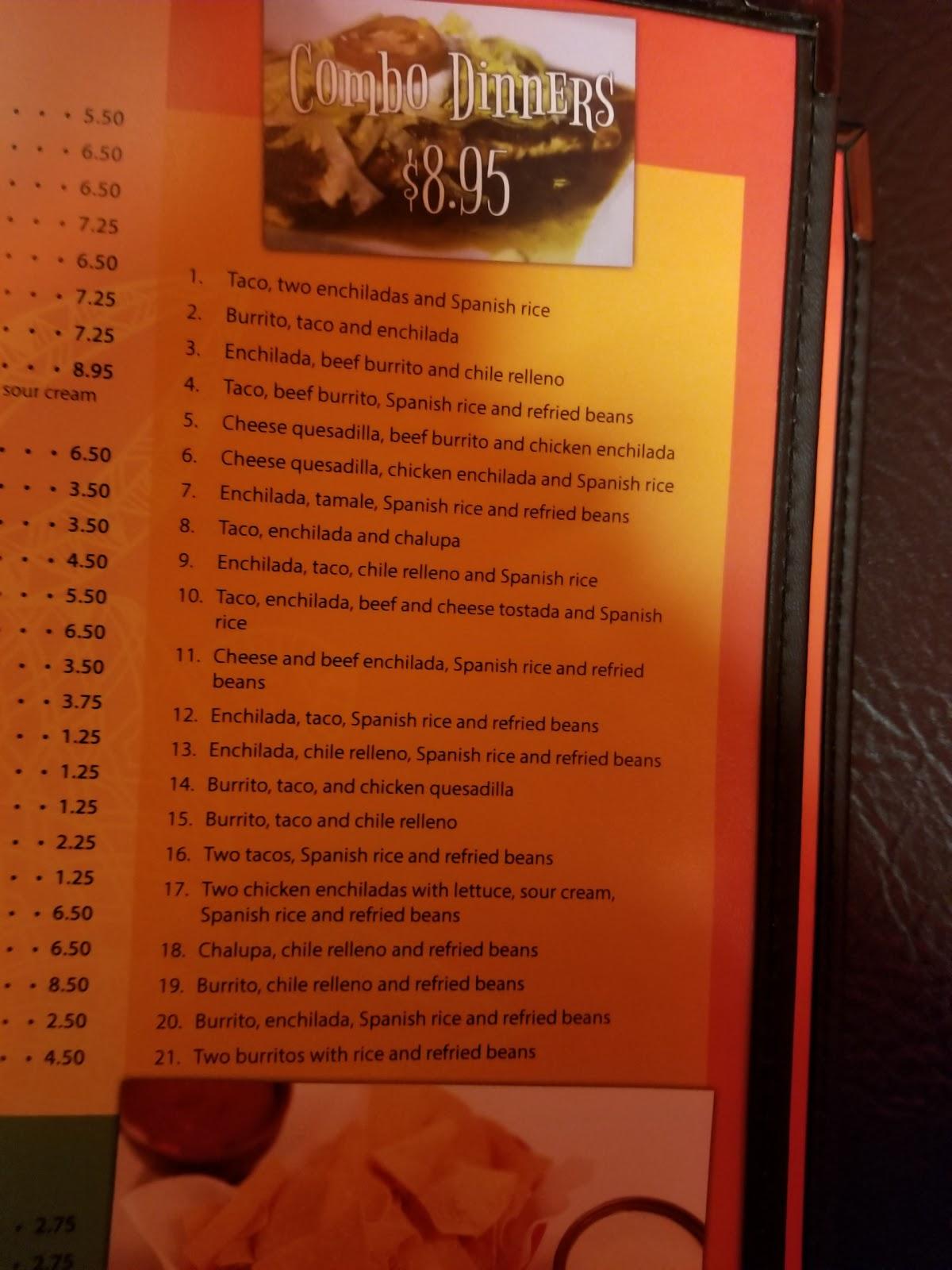 Menu at Mi Jalisco Mexican Restaurant, Ruther Glen, Rogers Clark Blvd
