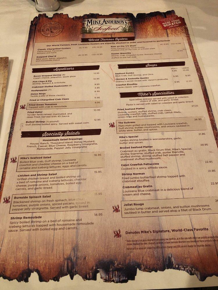 Menu at Mike Anderson's - Gonzales restaurant, Gonzales