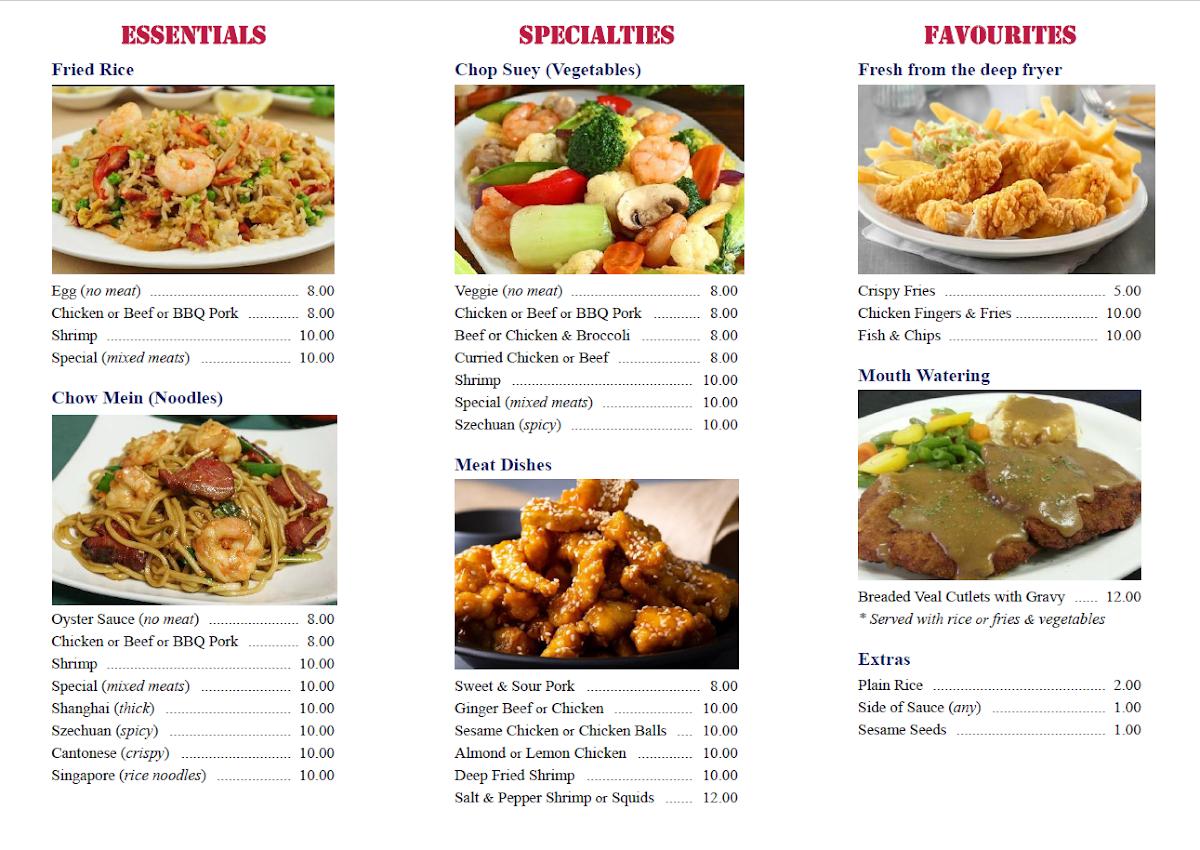 Menu at Park Lane Restaurant, Medicine Hat