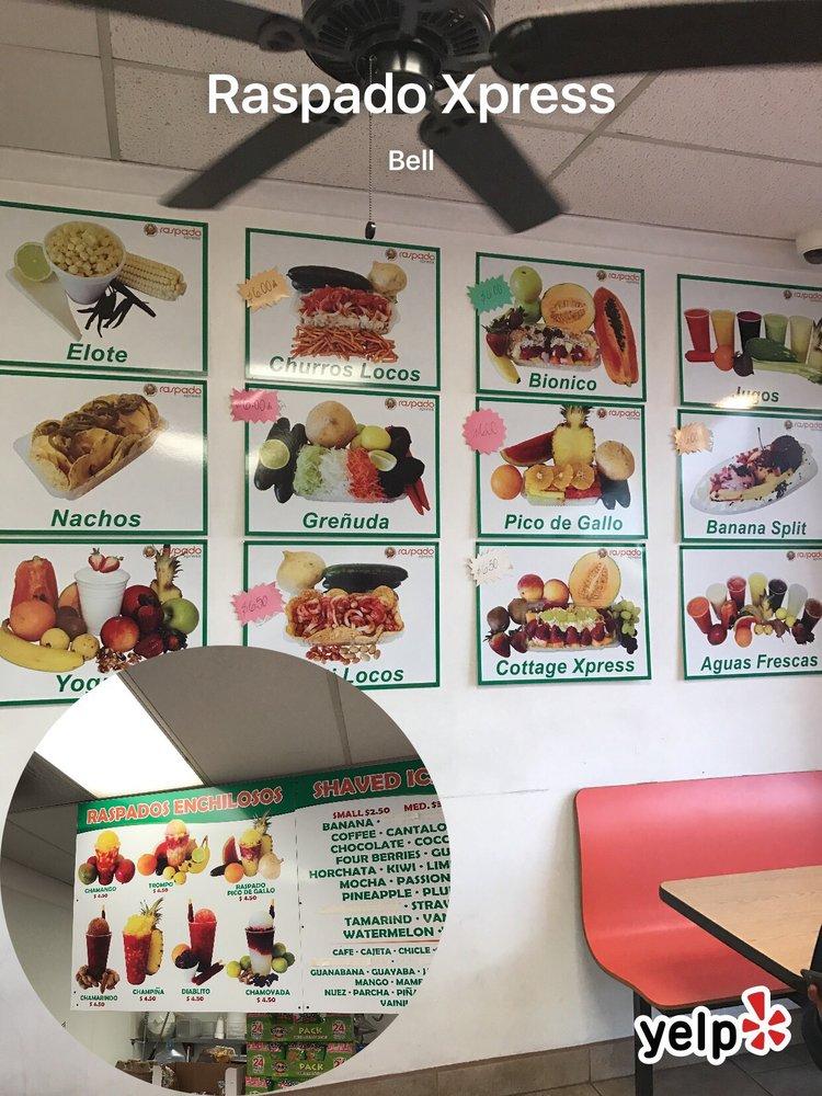 Menu at Raspado Xpress pub & bar, Bell, Florence Ave