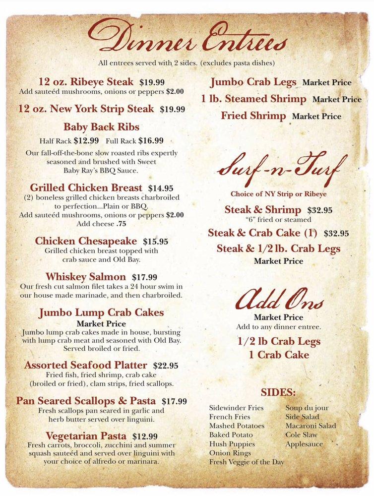 Menu at The Furnace Grill and Crab House pub & bar, Thurmont