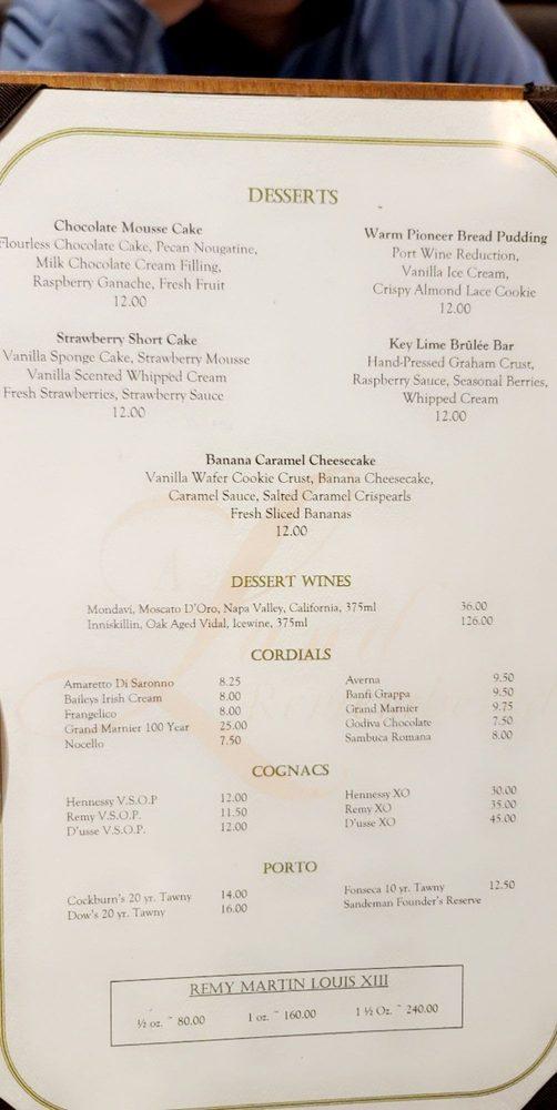 Menu at A Land Remembered steakhouse, Orlando, Universal Blvd