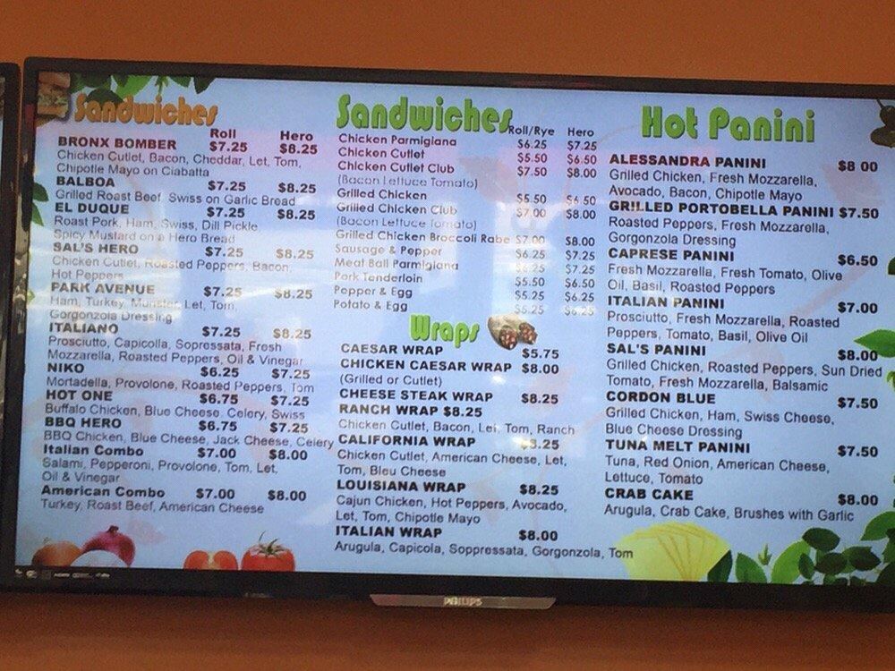 Menu at Hillside Deli, Mamaroneck