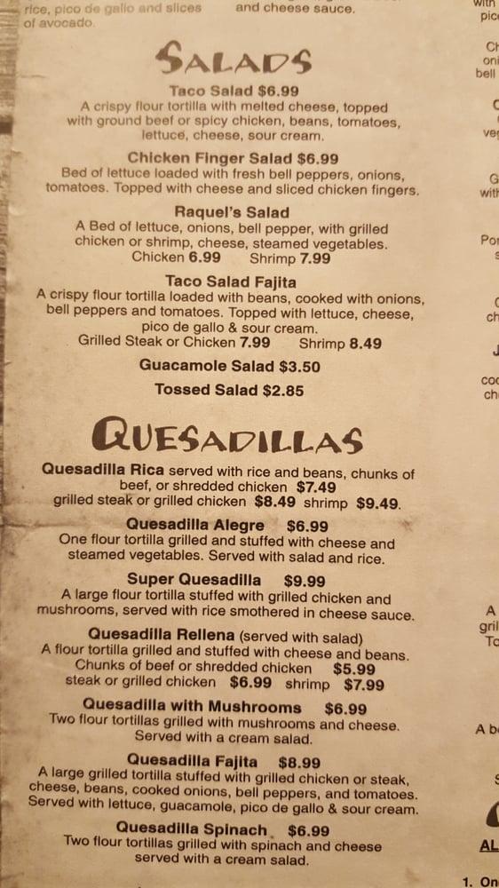 Menu at Baja California Grill restaurant, Jacksonville
