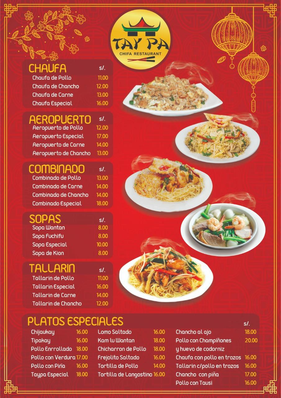 Menu at CHIFA TAYPA TOLOMEO restaurant, Lurin