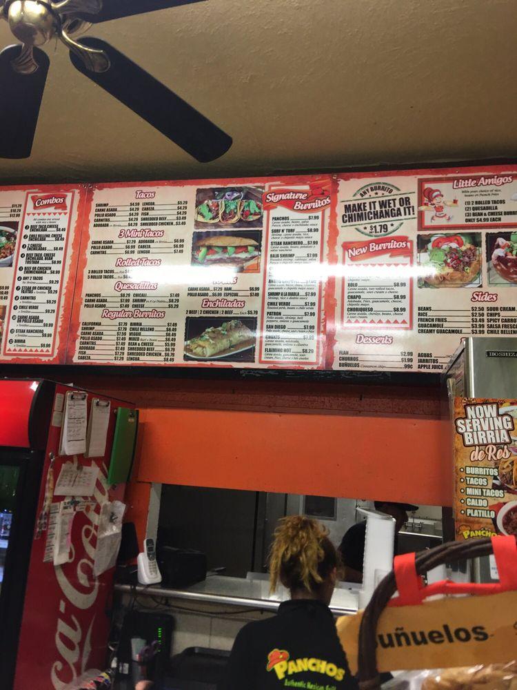 Carta del restaurante Panchos Authentic Mexican Grill, Chula Vista, 933 ...